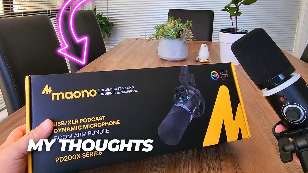 MAONO XLR/USB Dynamic Microphone Kit RGB Podcast, Mute, Gain Knob ...