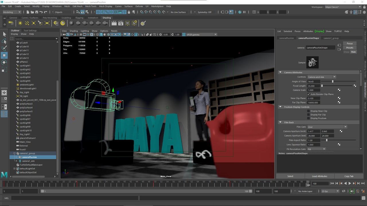 MAYA Videocourse - 19 - Camera and Animation, Photocamera, Videocamera ...