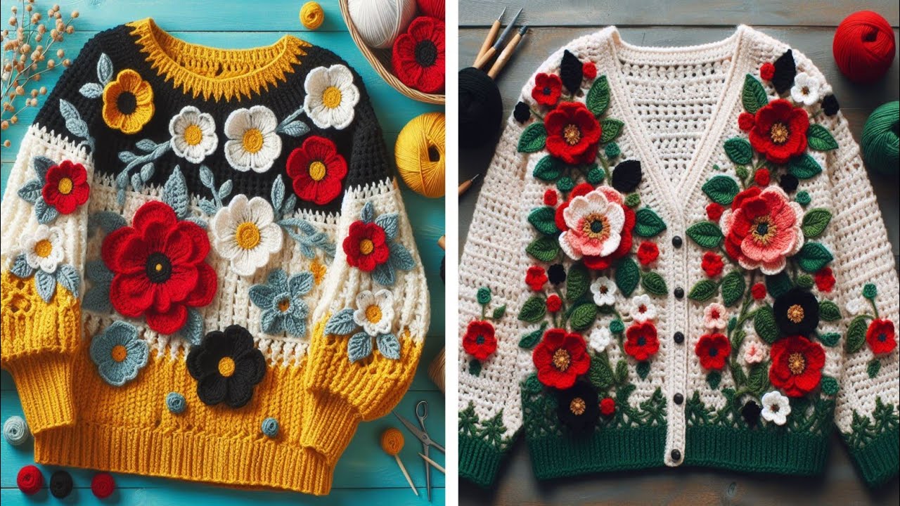 Beautiful Crochet Sweaters with wool Ideas New patterns Share ideas 💡 ...