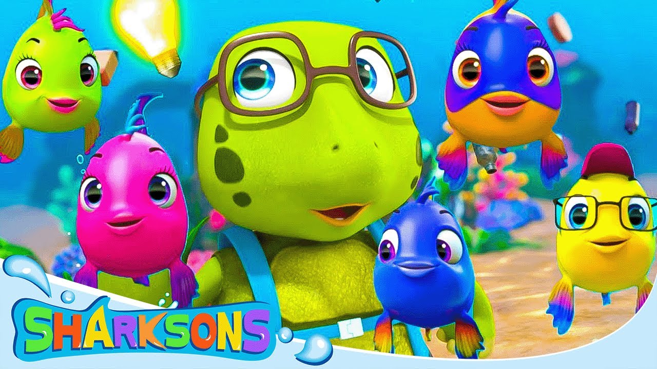 5 Little Fishes | The Sharksons - Songs for Kids | Nursery Rhymes ...