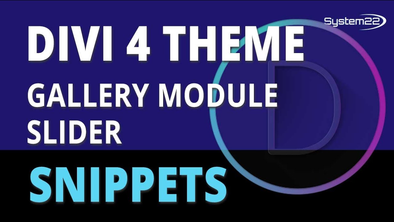 Divi 4 Gallery Module Slider 😎 - YouTube