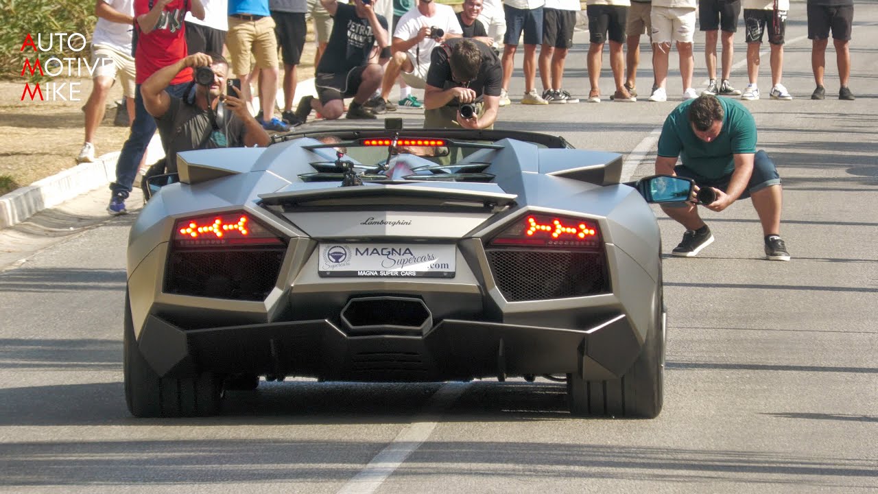 1 of 15 Lamborghini Reventon Roadster on Spanish roads! - YouTube