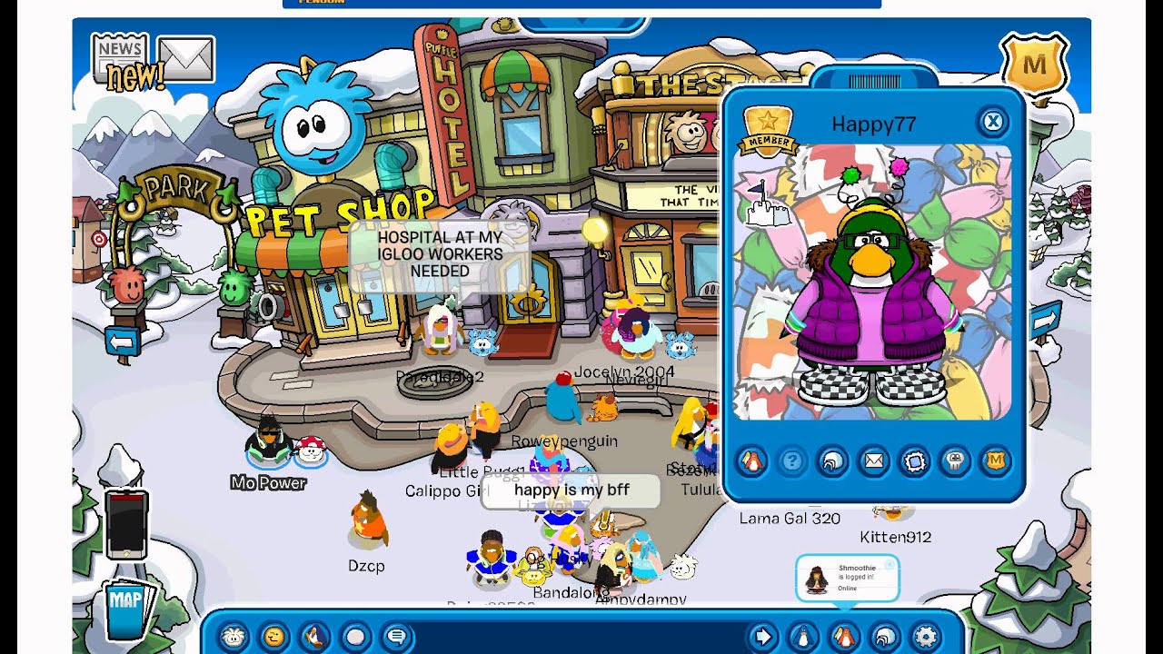 CLUB PENGUIN HAPPY77 MO POWER - YouTube