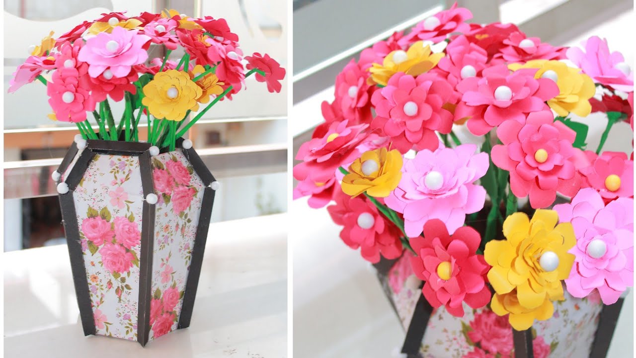 Handmade Flower pot from westage cardboard || How to make flower pot ...