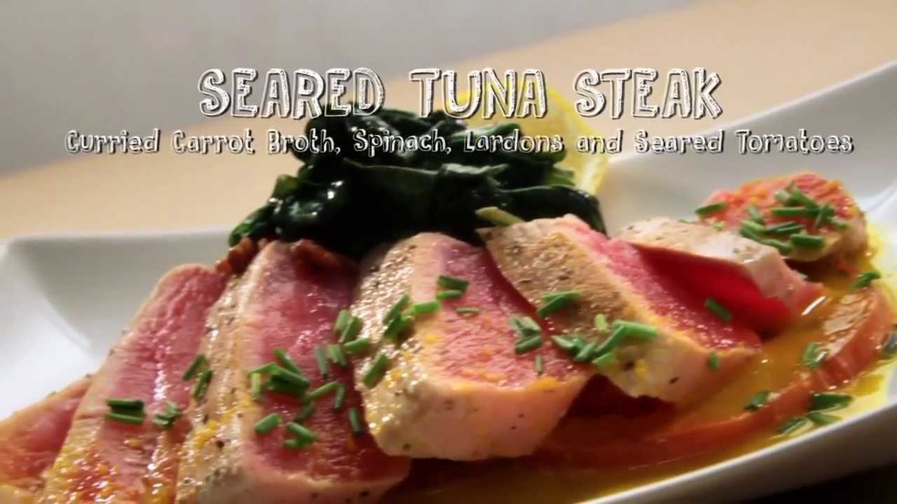 Seared Tuna Steak In-Flight Plating for Flight Attendants - YouTube