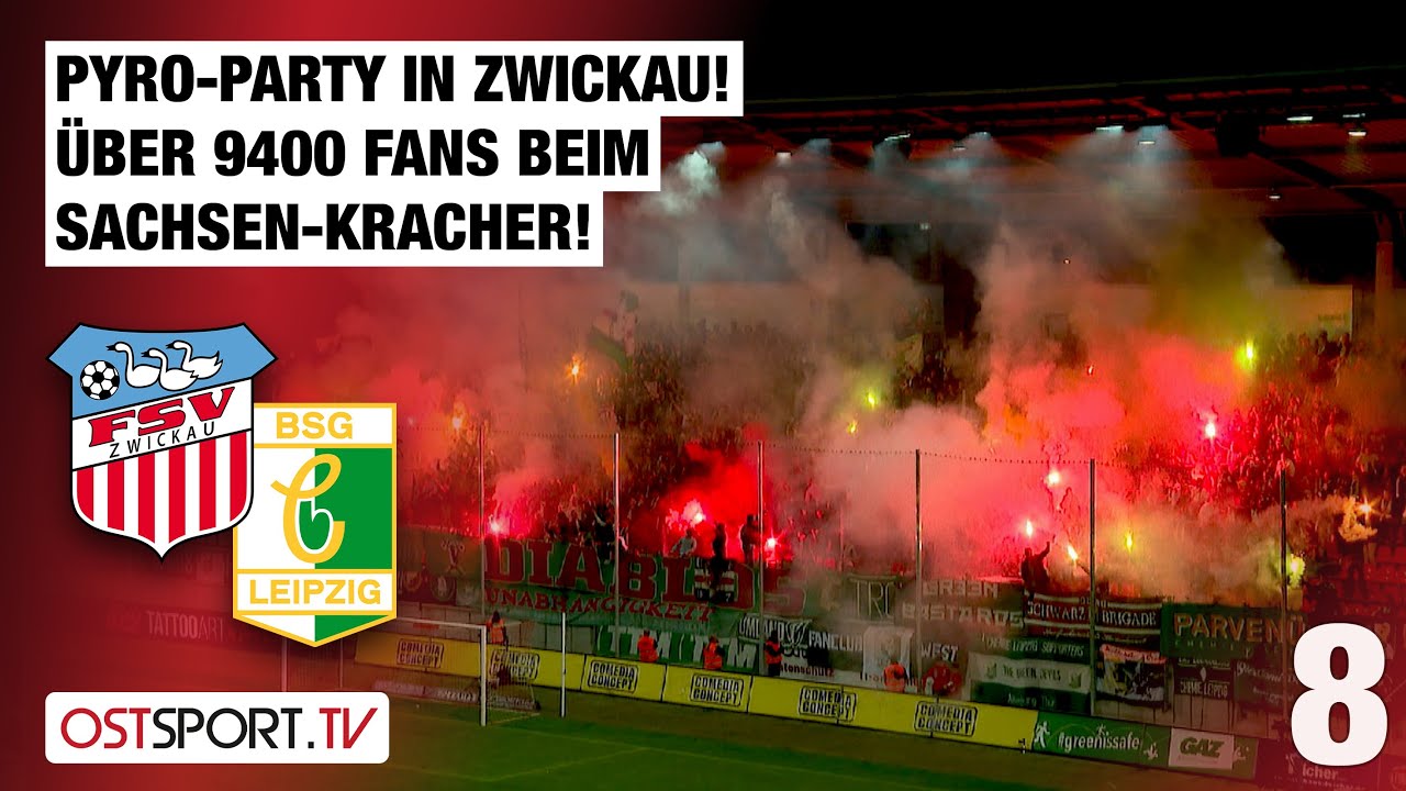 Pyro-Party! Über 9400 Fans beim Sachsen-Kracher: Zwickau - Chemie ...