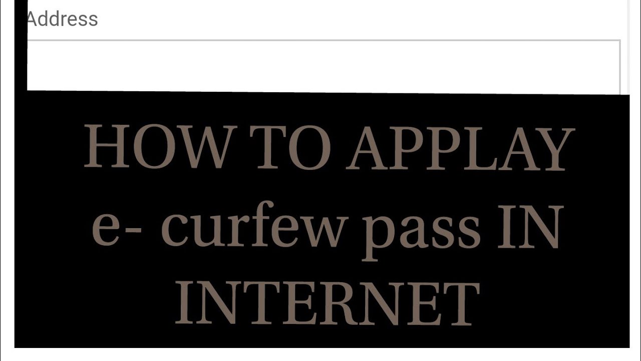 ##HOW TO APPLY e-curfew pass in internet## - YouTube