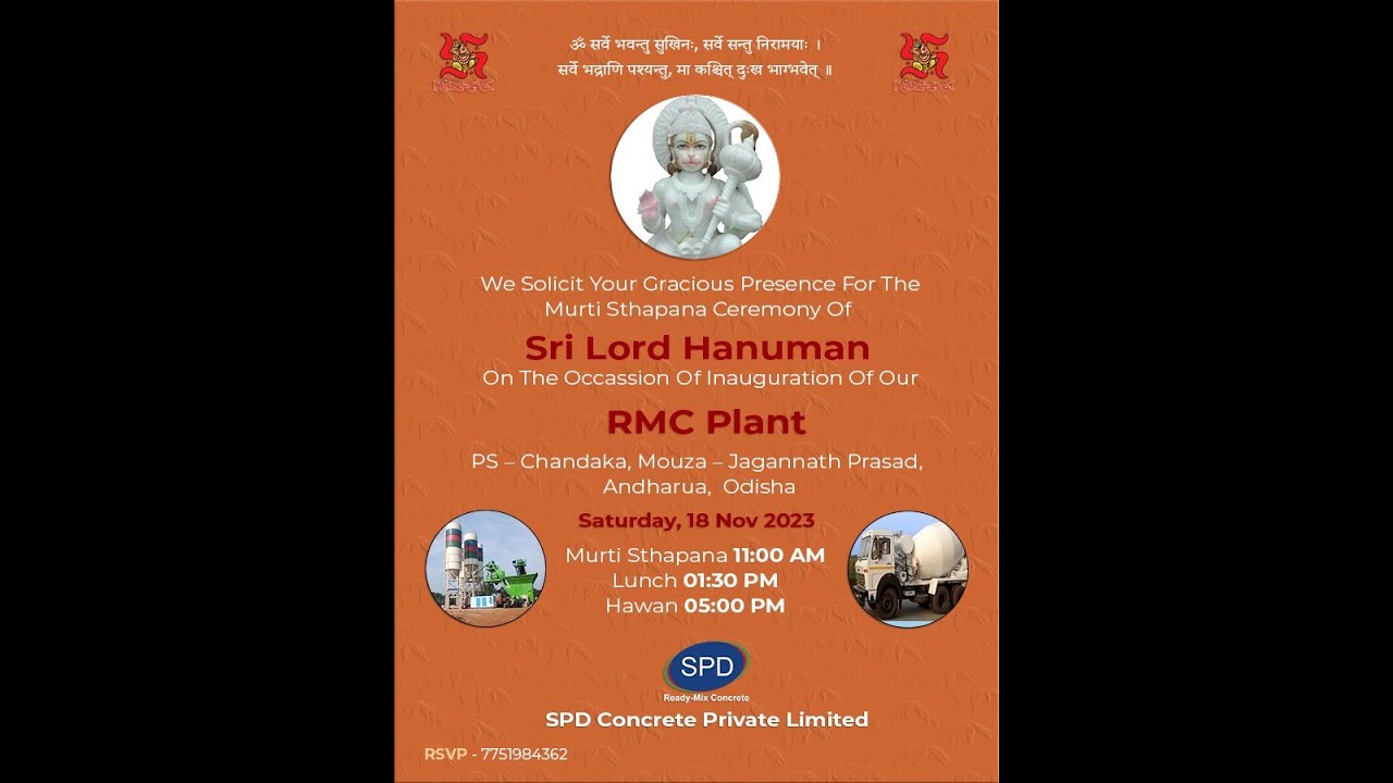 Murti Sthapana Ceremony of Lord Hanuman at RMC Plant - YouTube