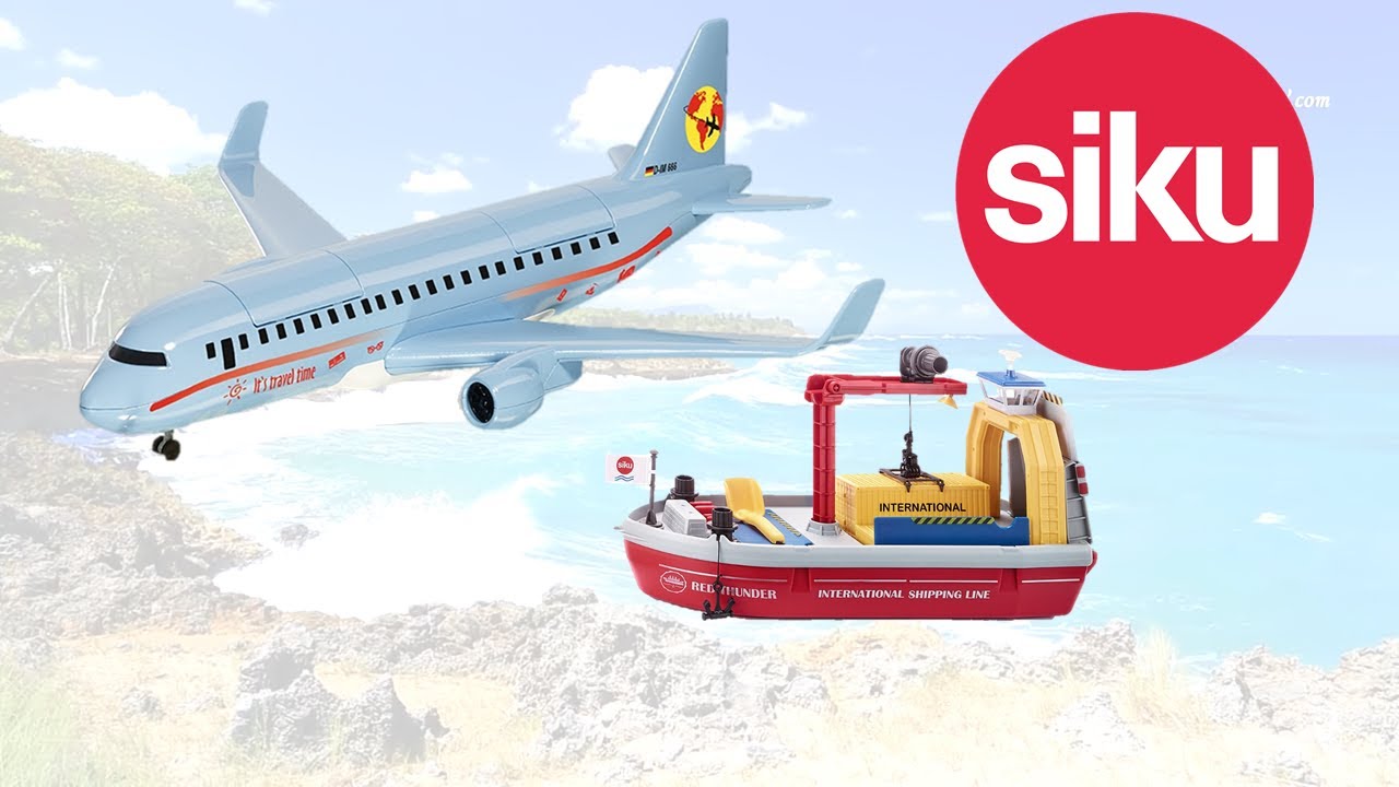 SIKU Container ship No. 5403, and Plane siku /SIKU Containerschiff Nr ...