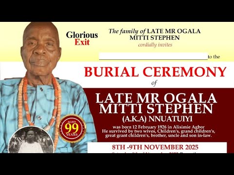 LATE CHIEF OGALA MITTI STEPHEN. live @ Agbor Alisimie, Delta state ...