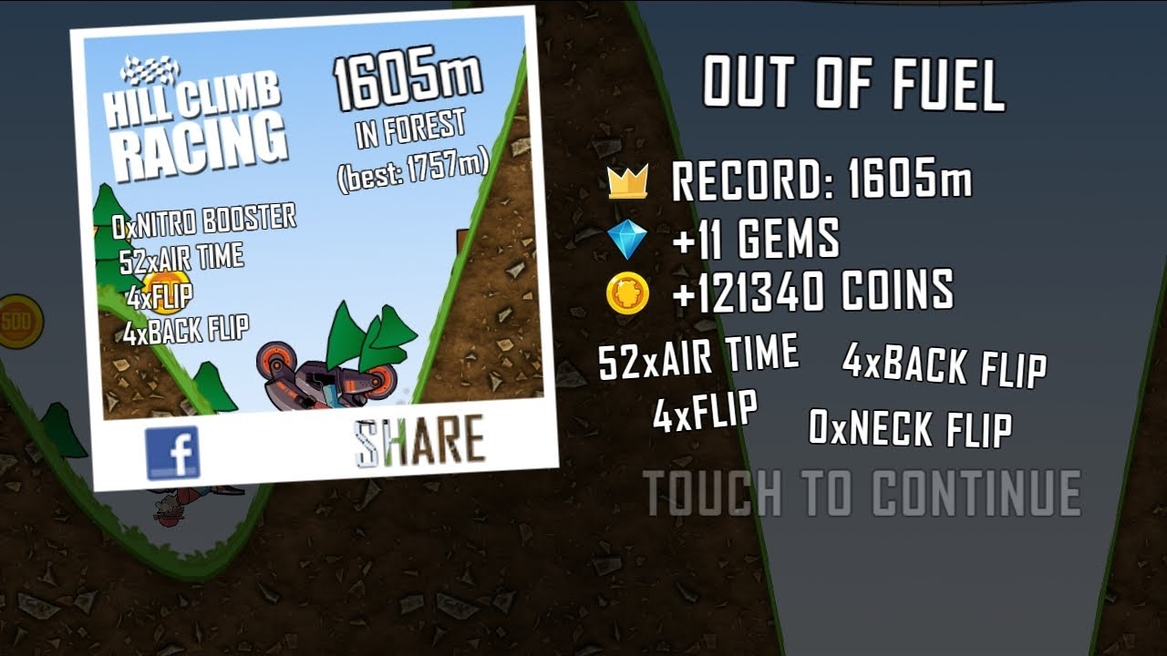 Hill Climb Racing: Forest × Fast Bike 1605m - YouTube