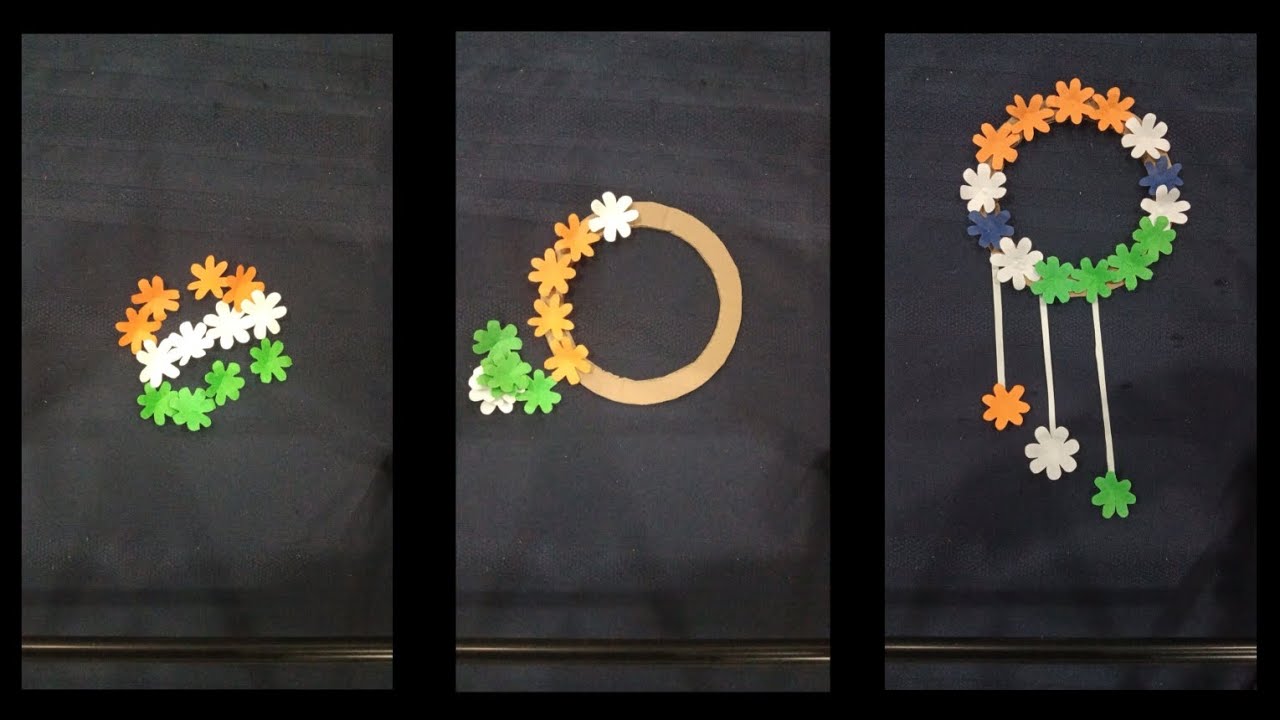 Simple & Beautiful tricolour wall hanging Craft | Paper craft ...