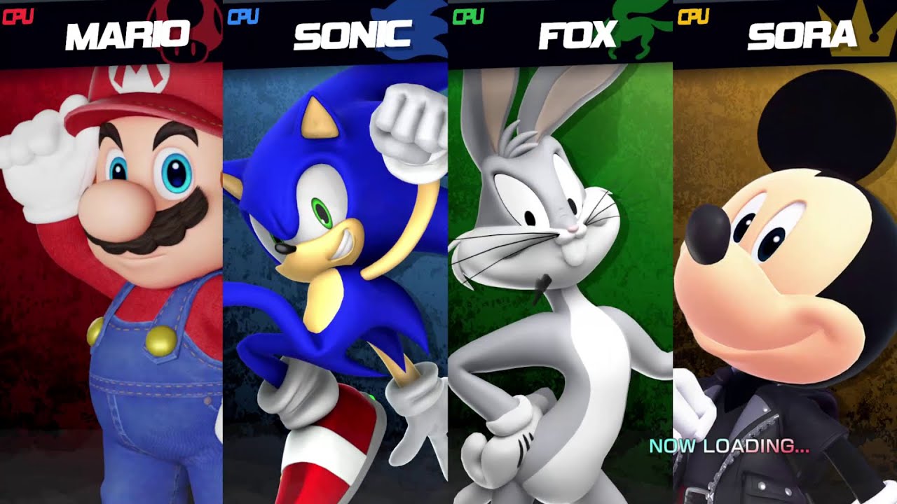 Super Mario vs Sonic The Hedgehog vs Bugs Bunny vs Mickey Mouse (KH3 ...
