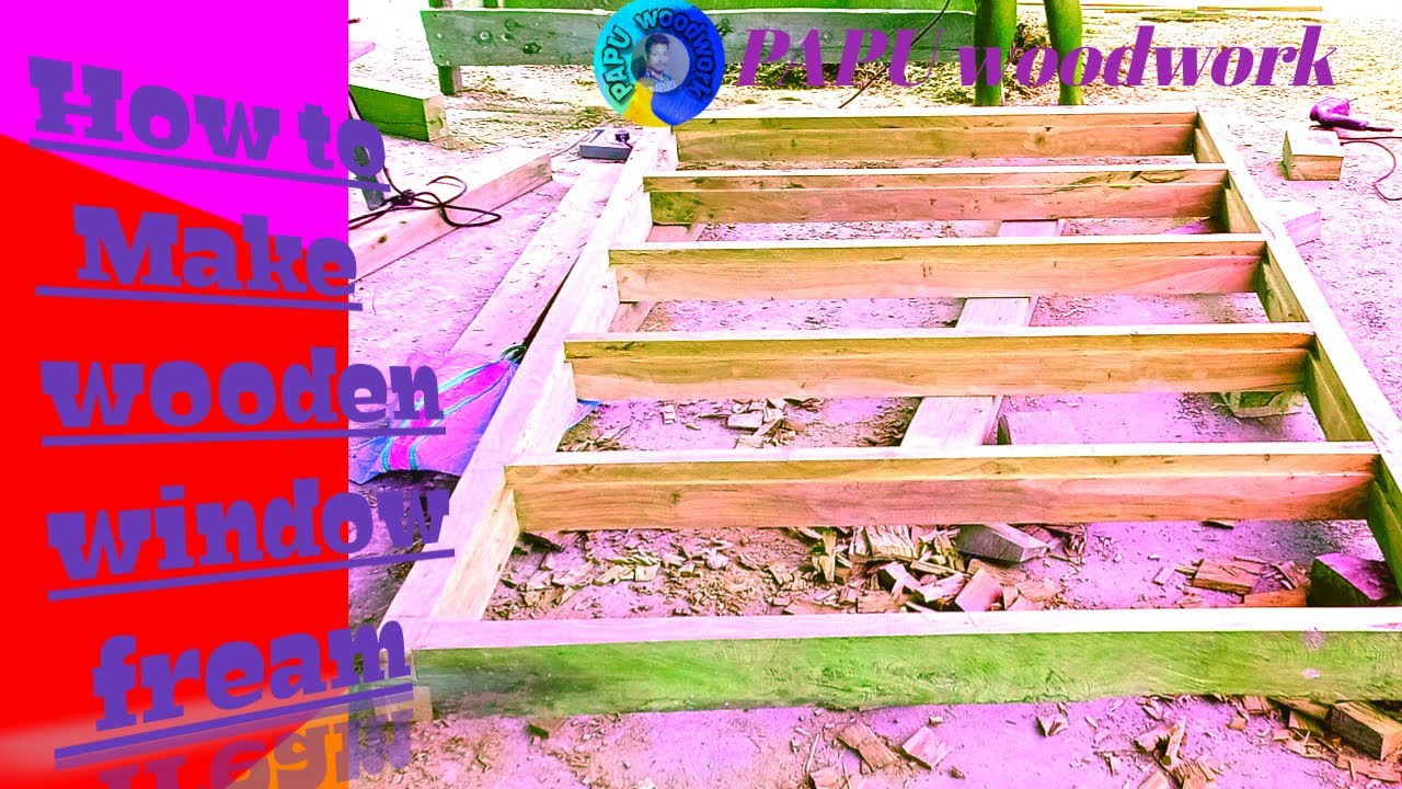 How to Make wooden window frame!! wooden window making full process ...