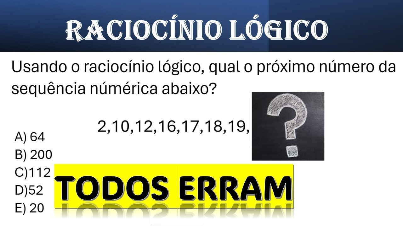 Essa é fácil mas a maioria não acerta | RACIOCÍNIO LÓGICO MATEMÁTICO ...