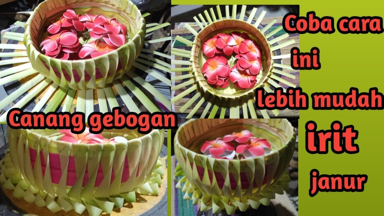 Cara berbeda membuat canang gebogan, lebih gampang, lebih irit - YouTube