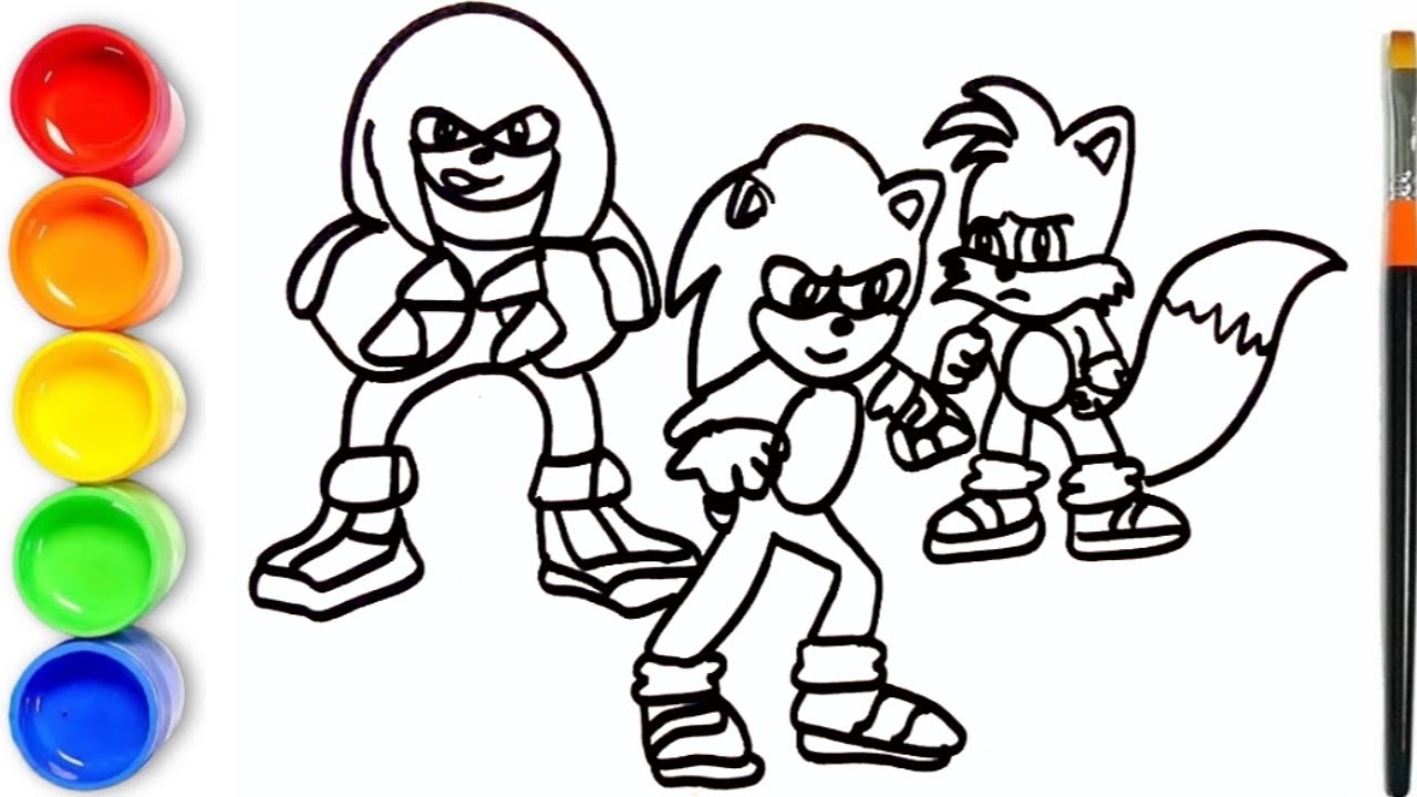 How To Draw Sonic Tails and Knuckles From Sonic 3 The Hedgehog | Sonic ...