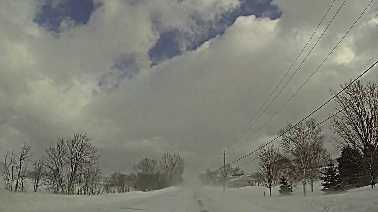 Driving in whiteout conditions in Ontario snow belt. - YouTube