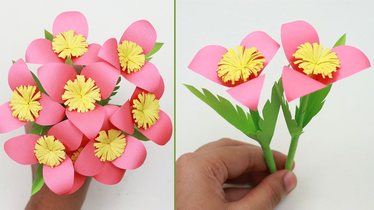 Easy Flower Stick - Flower Stick Paper Craft - How To Make Flower Stick ...