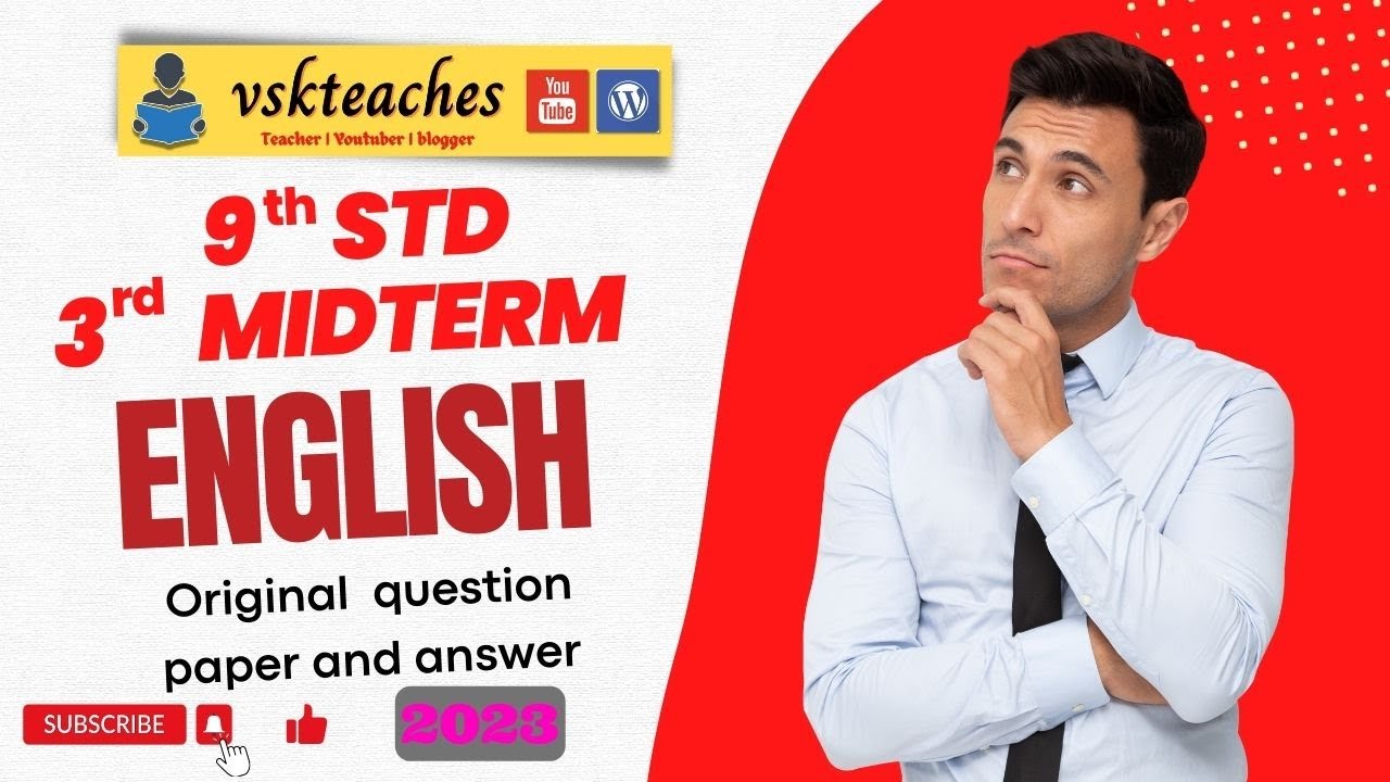 9th std English 3rd midterm original question paper and answer key ...