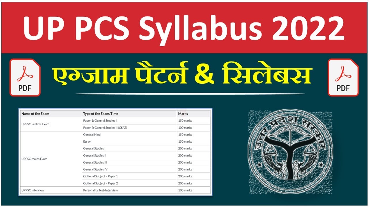 UPPSC Syllabus 2022| UPPCS Syllabus 2022 | UPPSC Syllabus 2022 Hindi ...