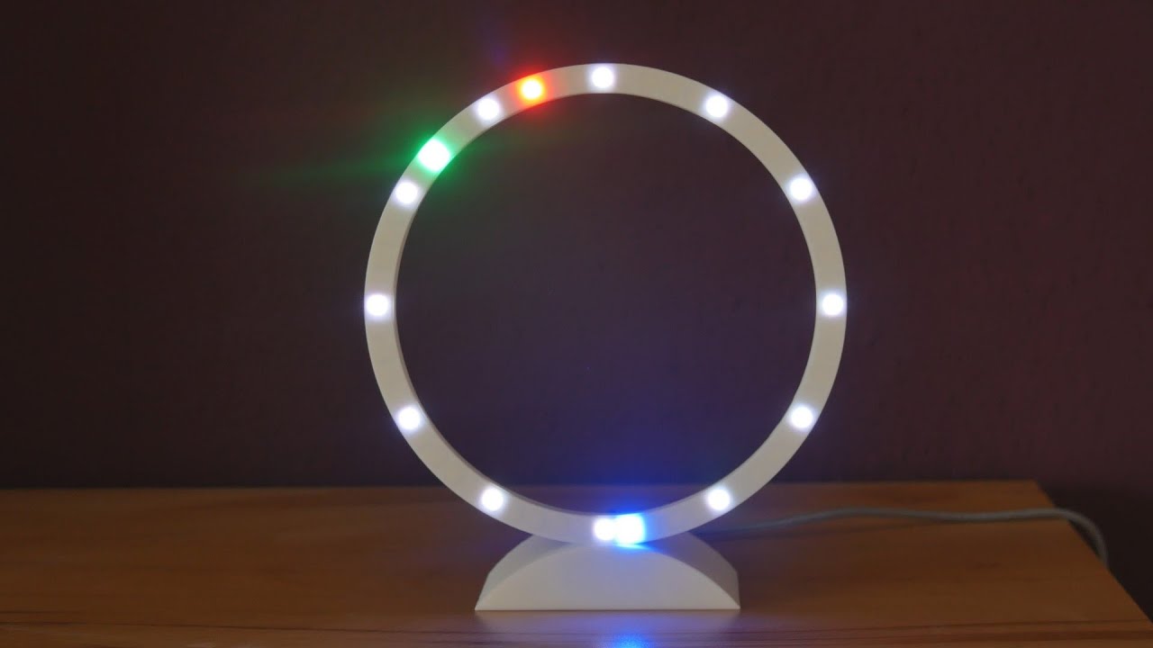 Uhr mit WS2812 Ring 60 LED´s Wemos ESP8266 D1 mini (Clown) WLED ...