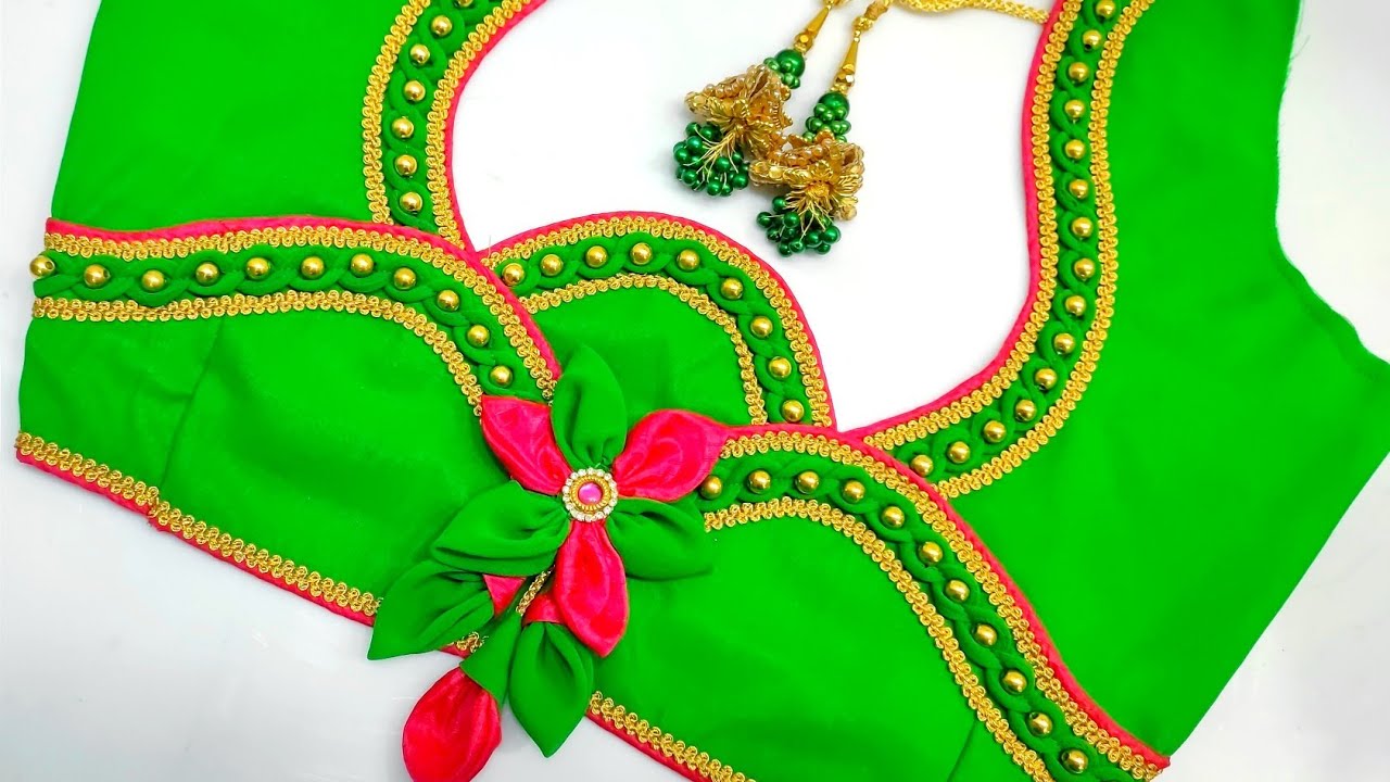 Heavy model designer blouse back neck design|model blouse cutting and ...