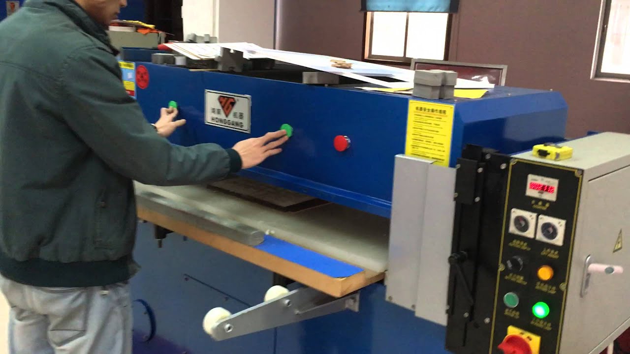 hydraulic die cutting machine TESTING cutting 3mm MDF by 30 tons. - YouTube
