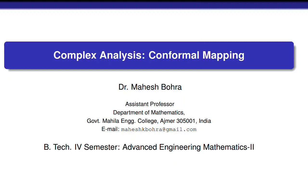Complex Analysis : Conformal Mapping Part III - YouTube