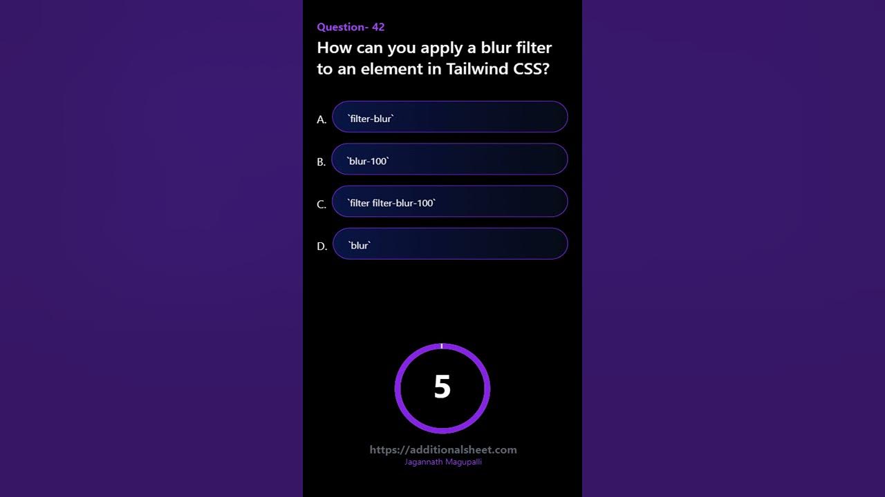 How can you apply a blur filter to an element in Tailwind CSS # ...
