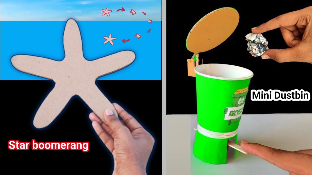 2Amezing cardboard things / Mini Dustbin,Star boomerang,Best cardboard ...