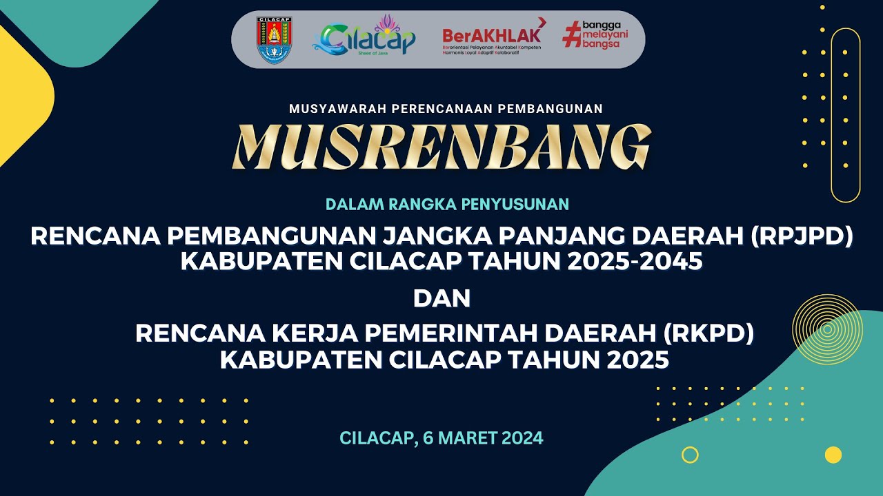 (Live) Musrenbang RPJPD 2025-2045 dan RKPD 2025 Kabupaten Cilacap - YouTube