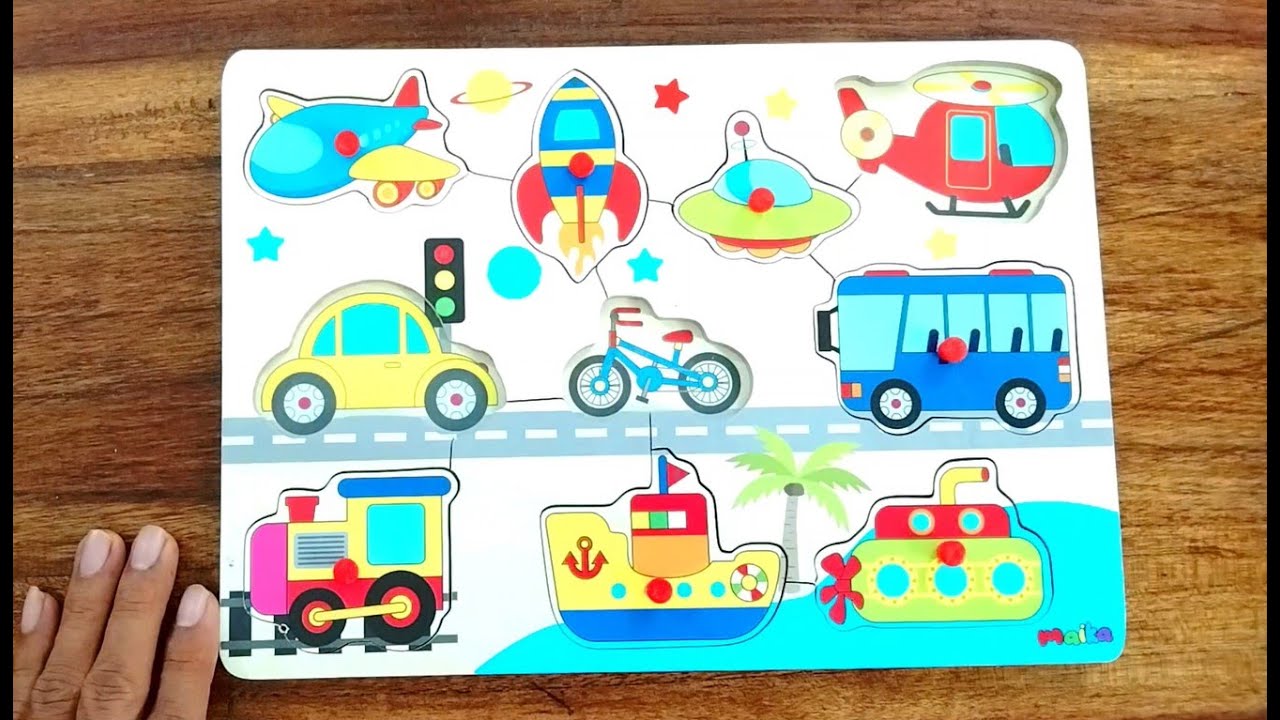 Cool Transportation Puzzle, bus, bicycle, plane, helycopter, shap, car ...