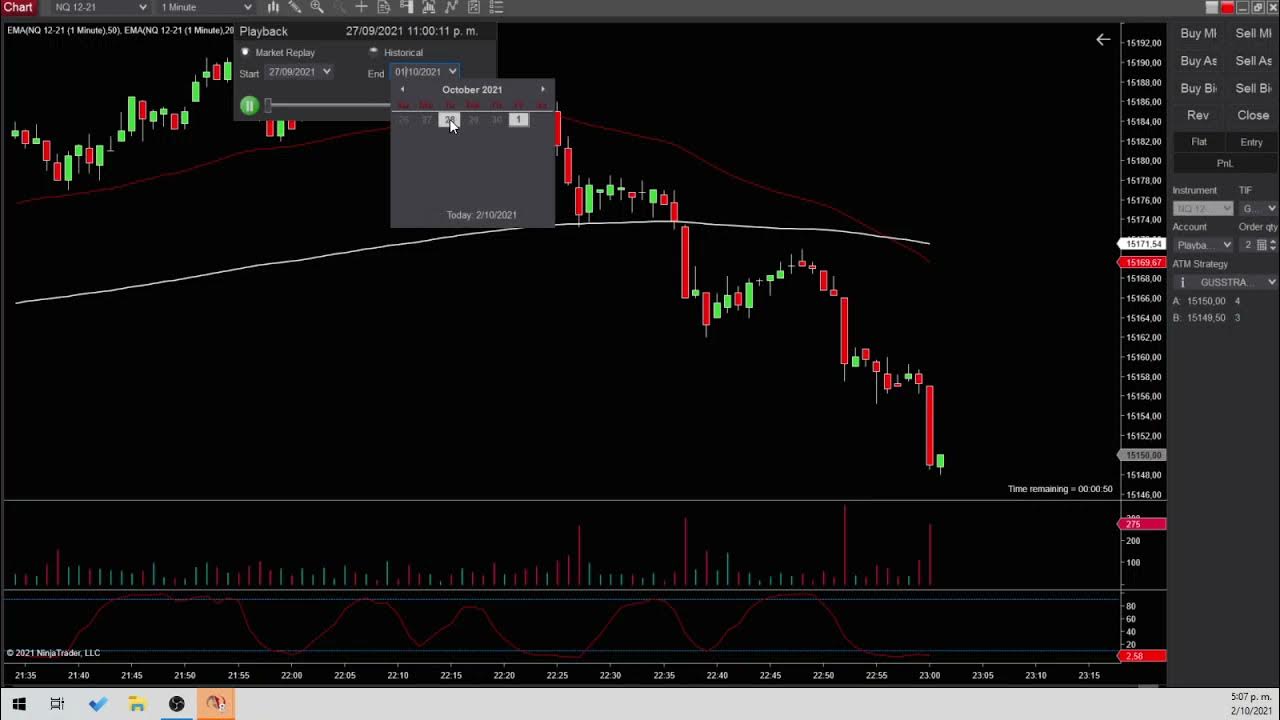 ¿como hacer playback en Ninjatrader 8? #tutorial paso a paso - YouTube