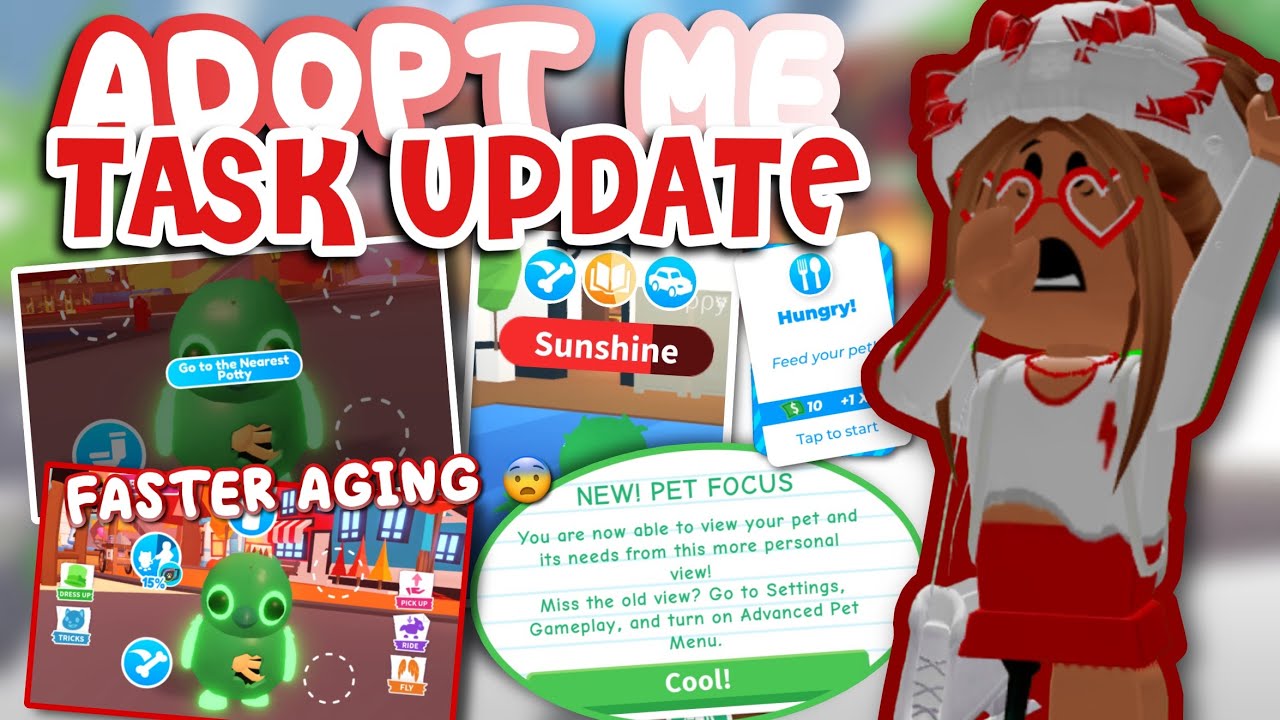 ADOPT ME TASK UPDATE 🤯| NEW TASKS, FASTER AGING, AND FURNITURE 💖 ...