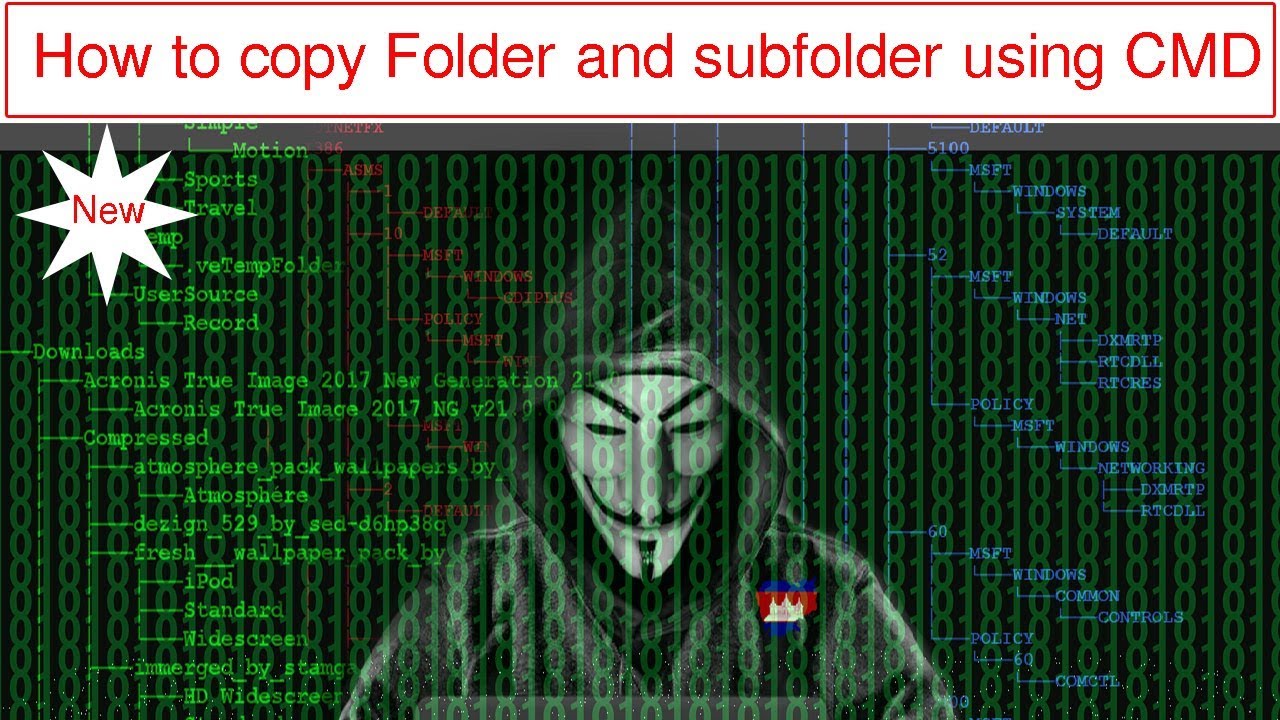 How to xcopy folder to another folder in command prompt ,របៀប Copy ...