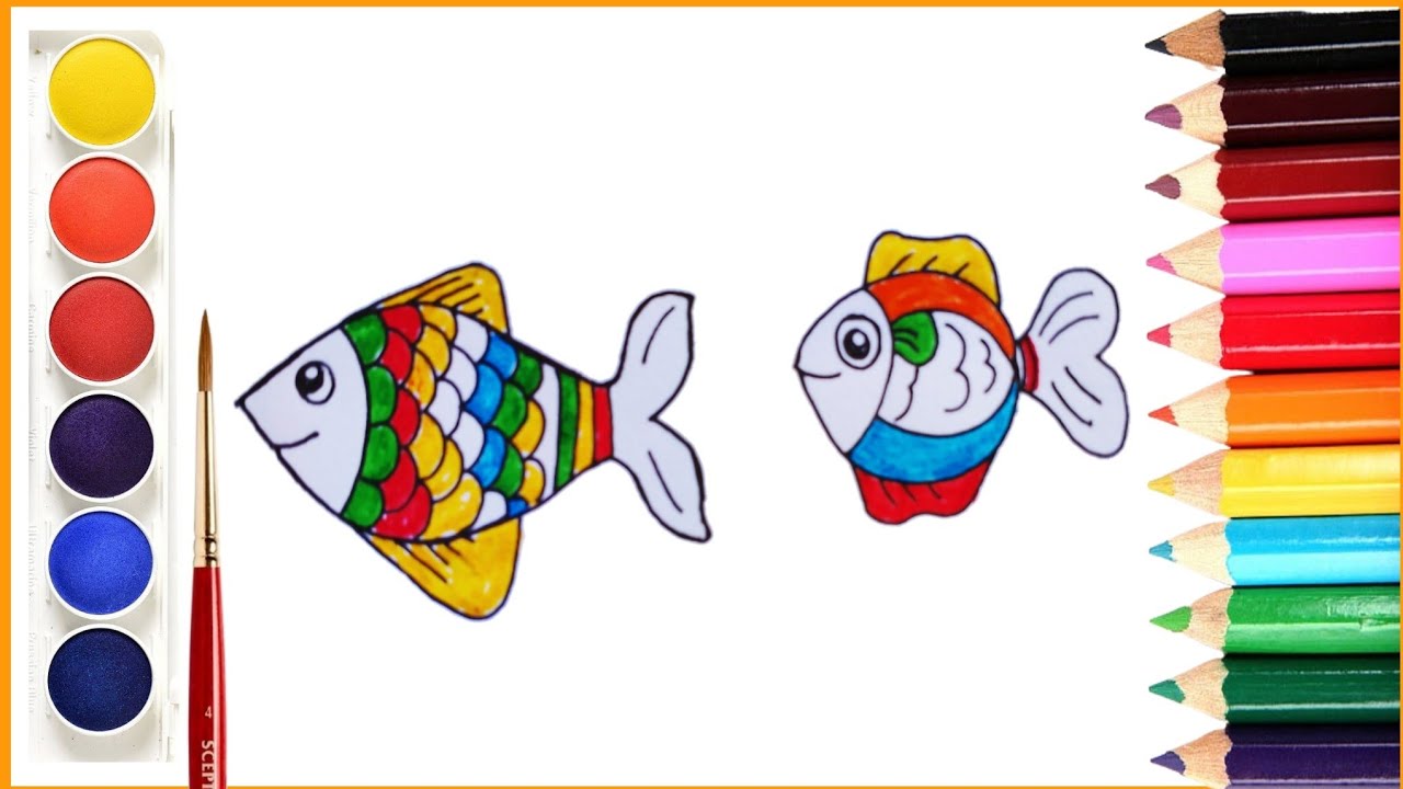 Fish Drawing Easy || ️💙 Fish drawing colour || How to draw a fish - YouTube