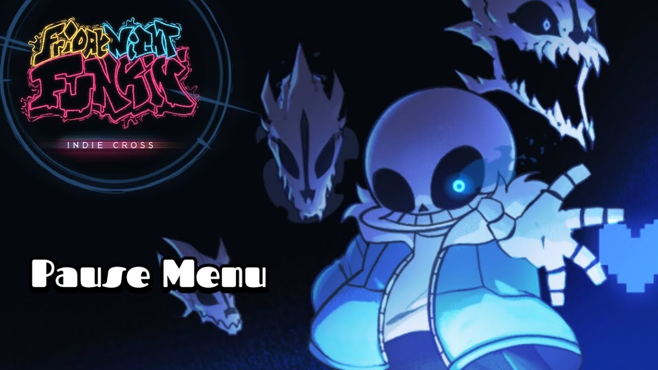 Sans pause menu FNF indie cross - YouTube