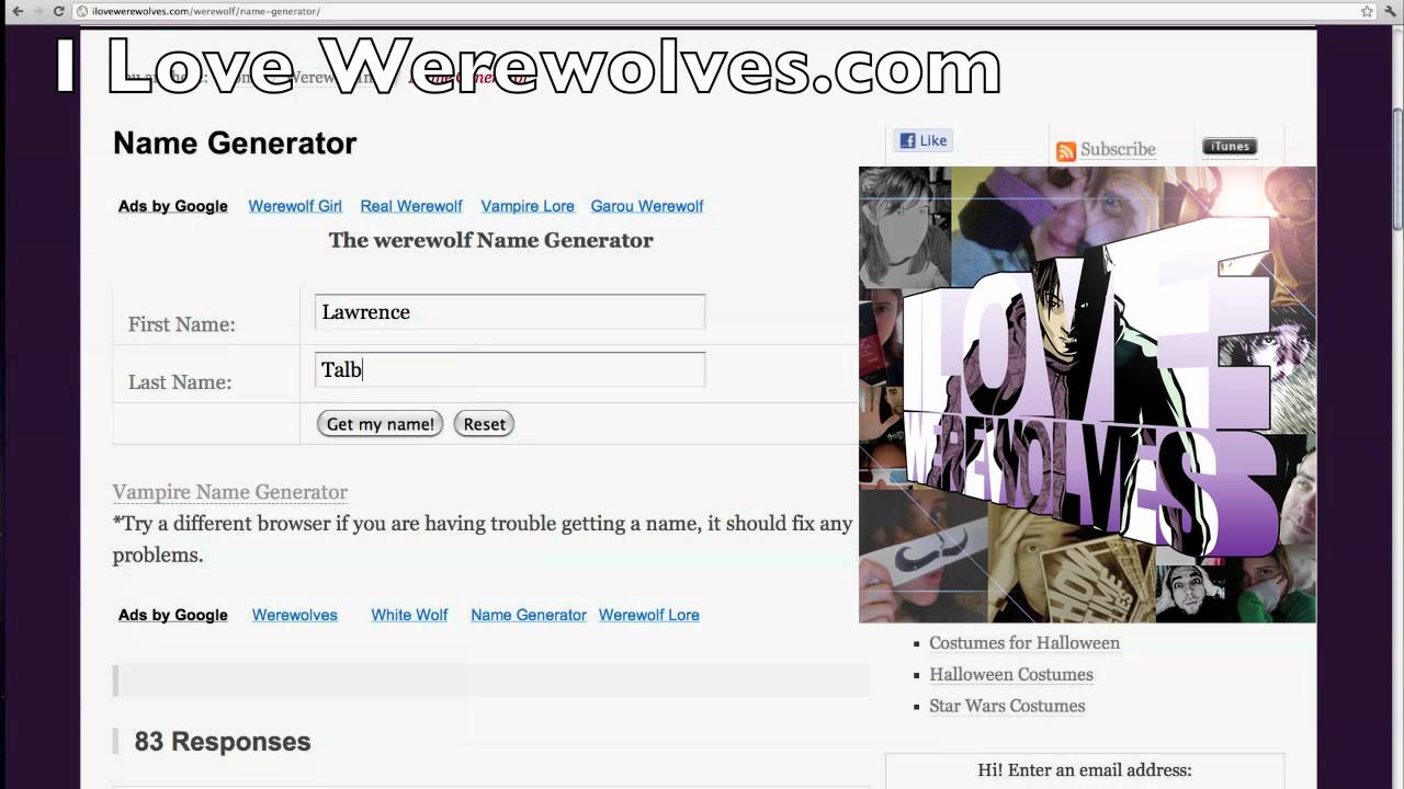Werewolf Name Generator! - YouTube