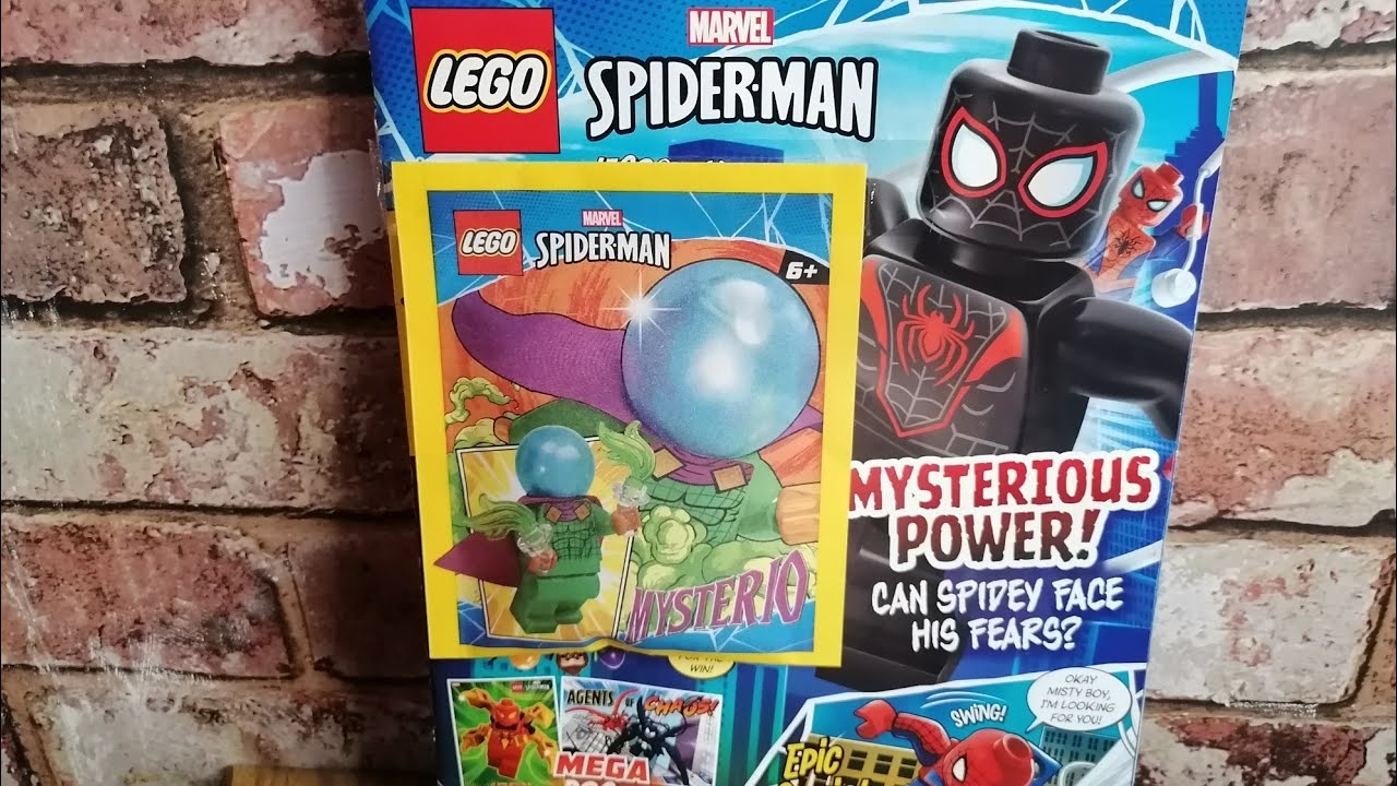 lego spiderman magazine mysterio minifigure - YouTube
