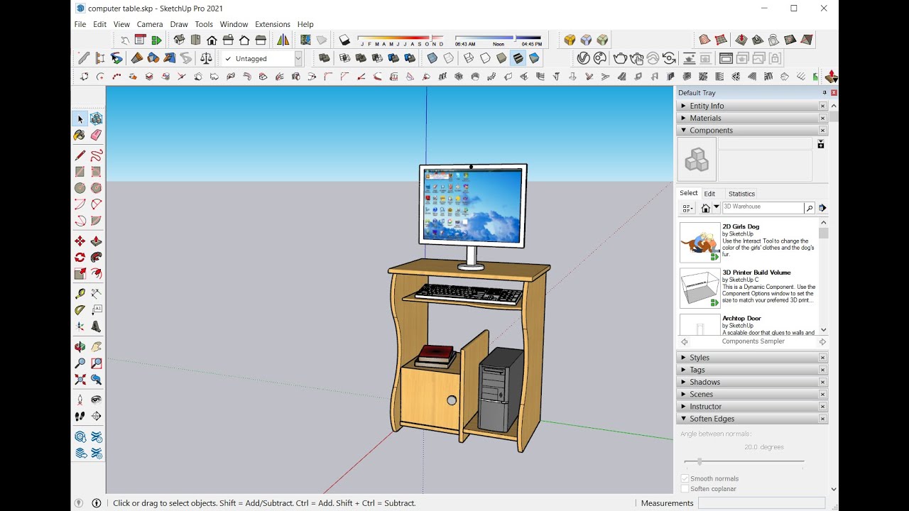 Computer Table Modelling - YouTube