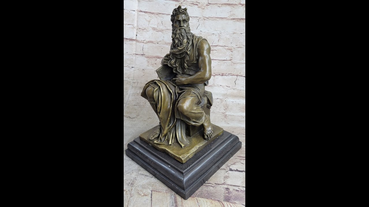 Michelangelo's Moses Bronze Statue Sculpture Figure Jewish Biblical ...