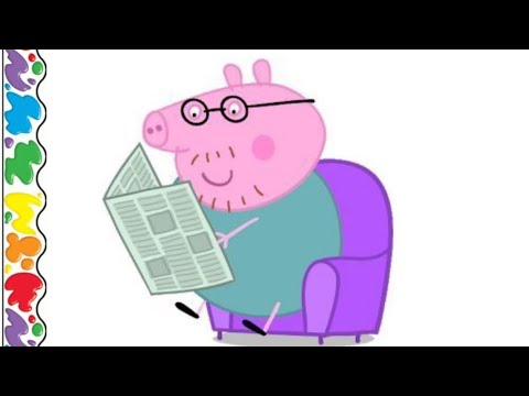 How to draw dad peppa pig 🐖🌈 ️| step-by-step dady pig Drawing ...