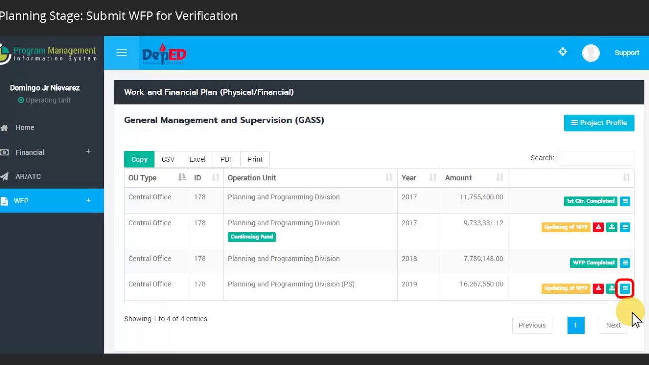 05 Submit WFP for Verification - YouTube