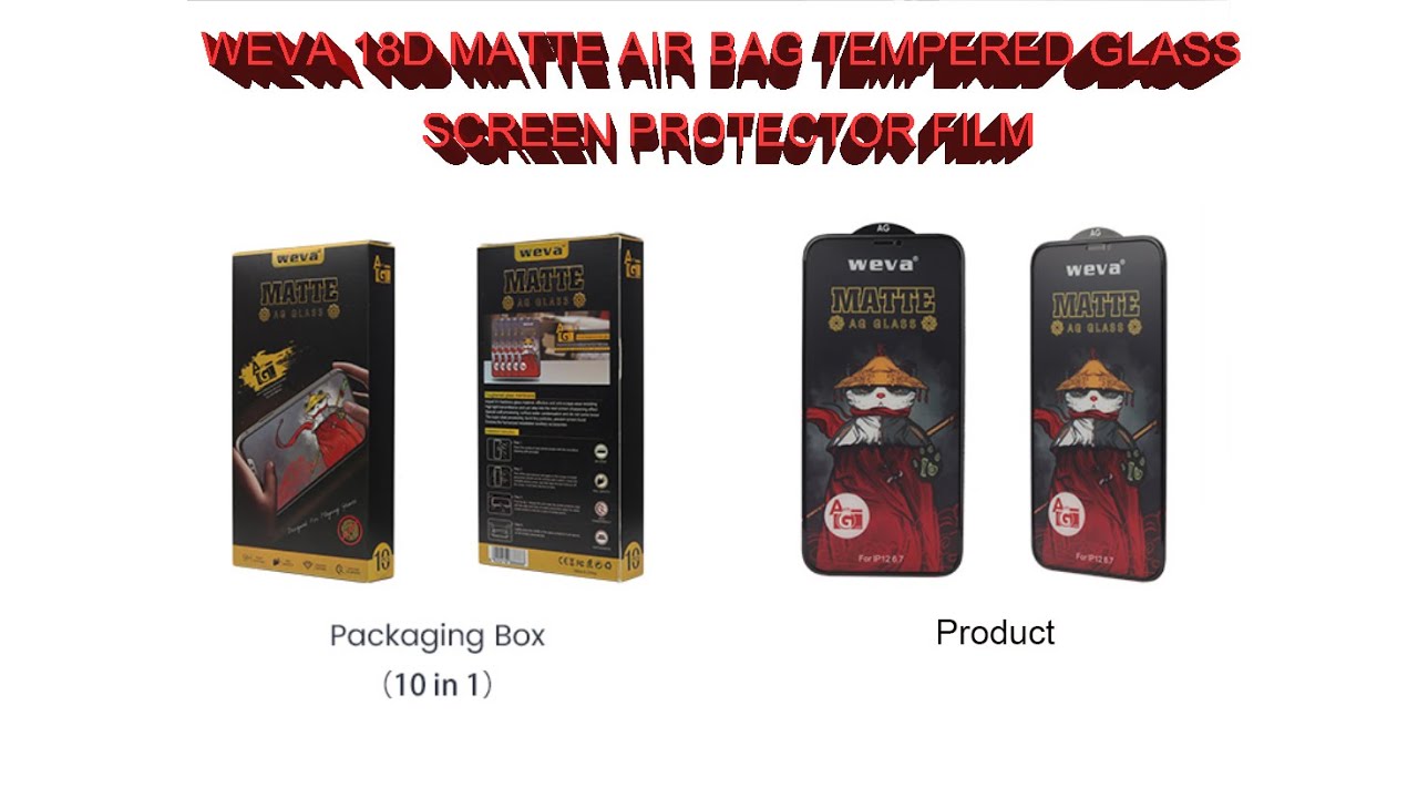 WEVA 18D MATTE AIR BAG TEMPERED GLASS SCREEN PROTECTOR - YouTube