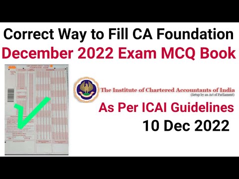 Correct Way to fill ca Foundation December 2022 exam mcq book ( Omr ...