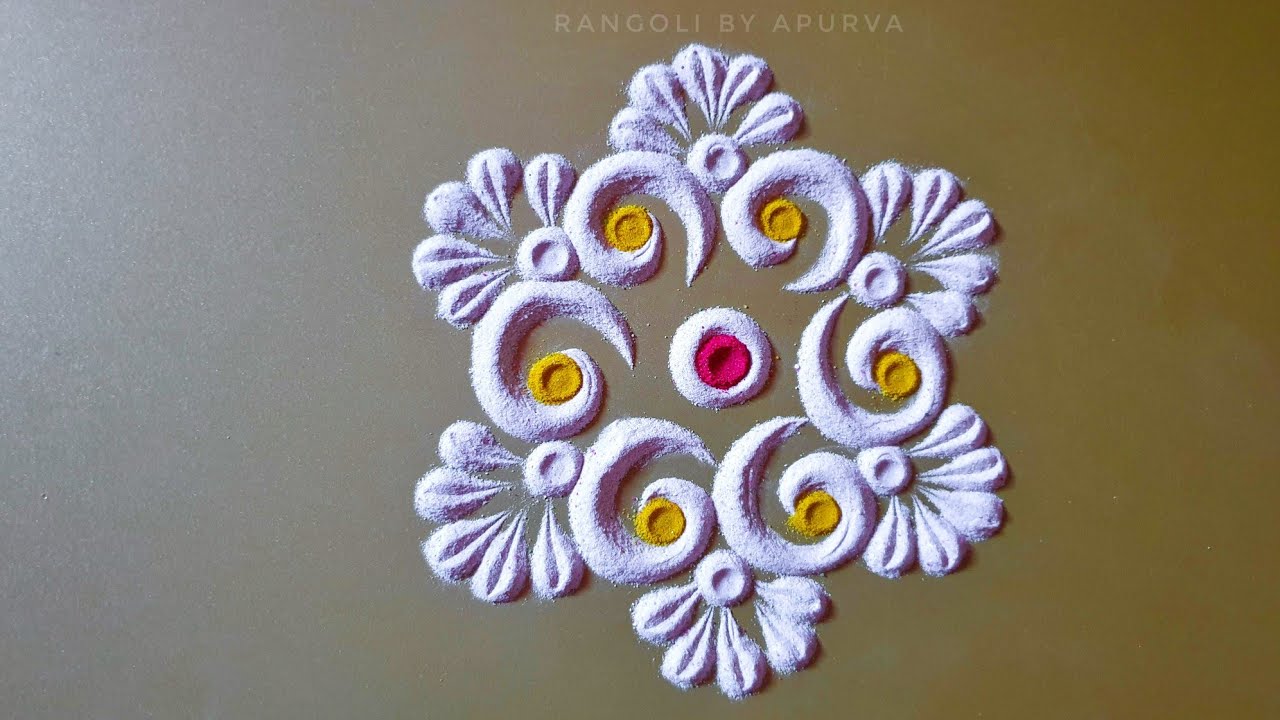 Easy Freehand Rangoli. 3 White Rangoli Designs. Small Rangoli For ...