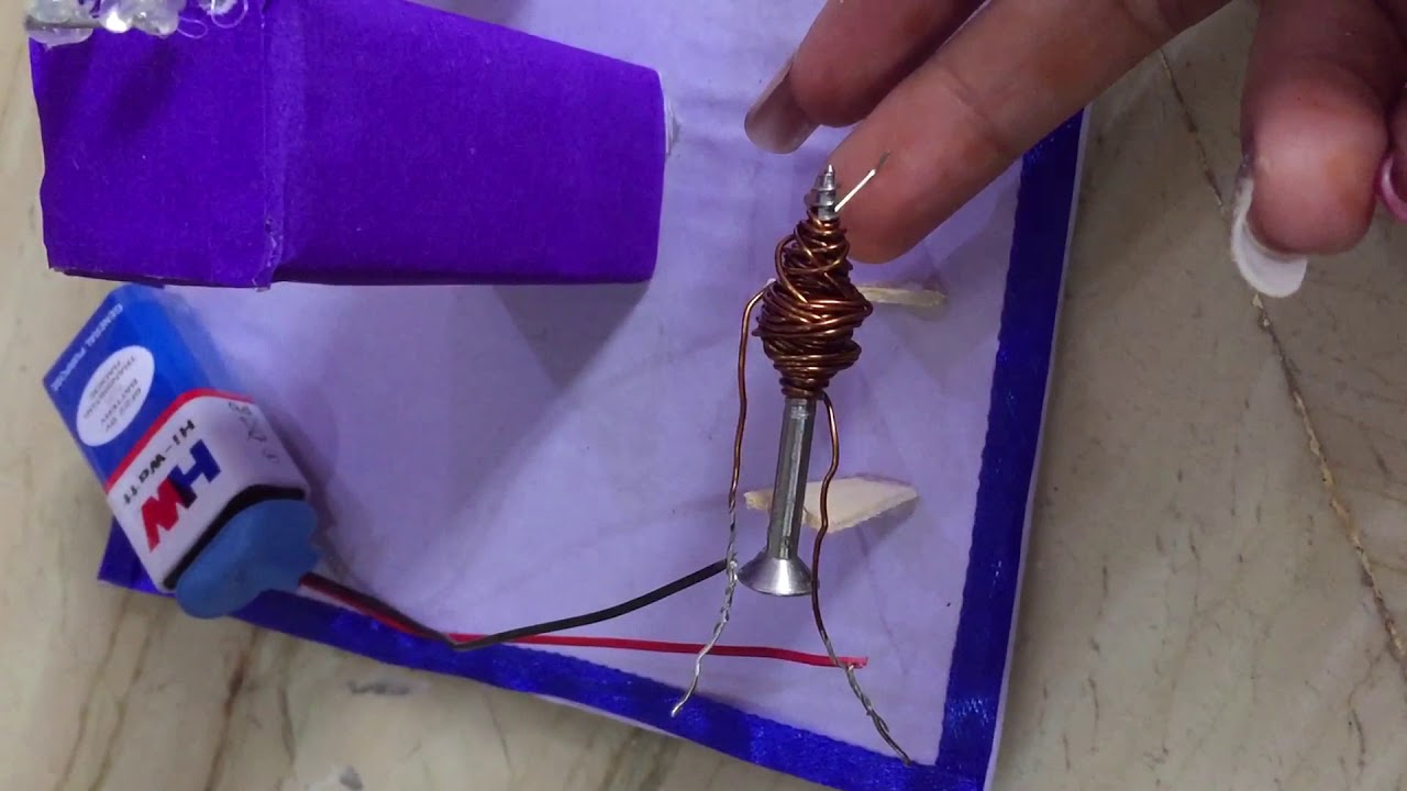 Working model of electro magnet part 2 - YouTube