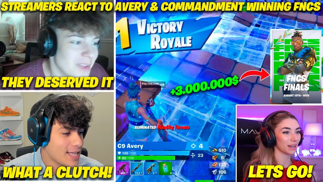 CLIX & STREAMERS React To COMMANDMENT & AVERY WINNING *3M$ FNCS FINALS ...