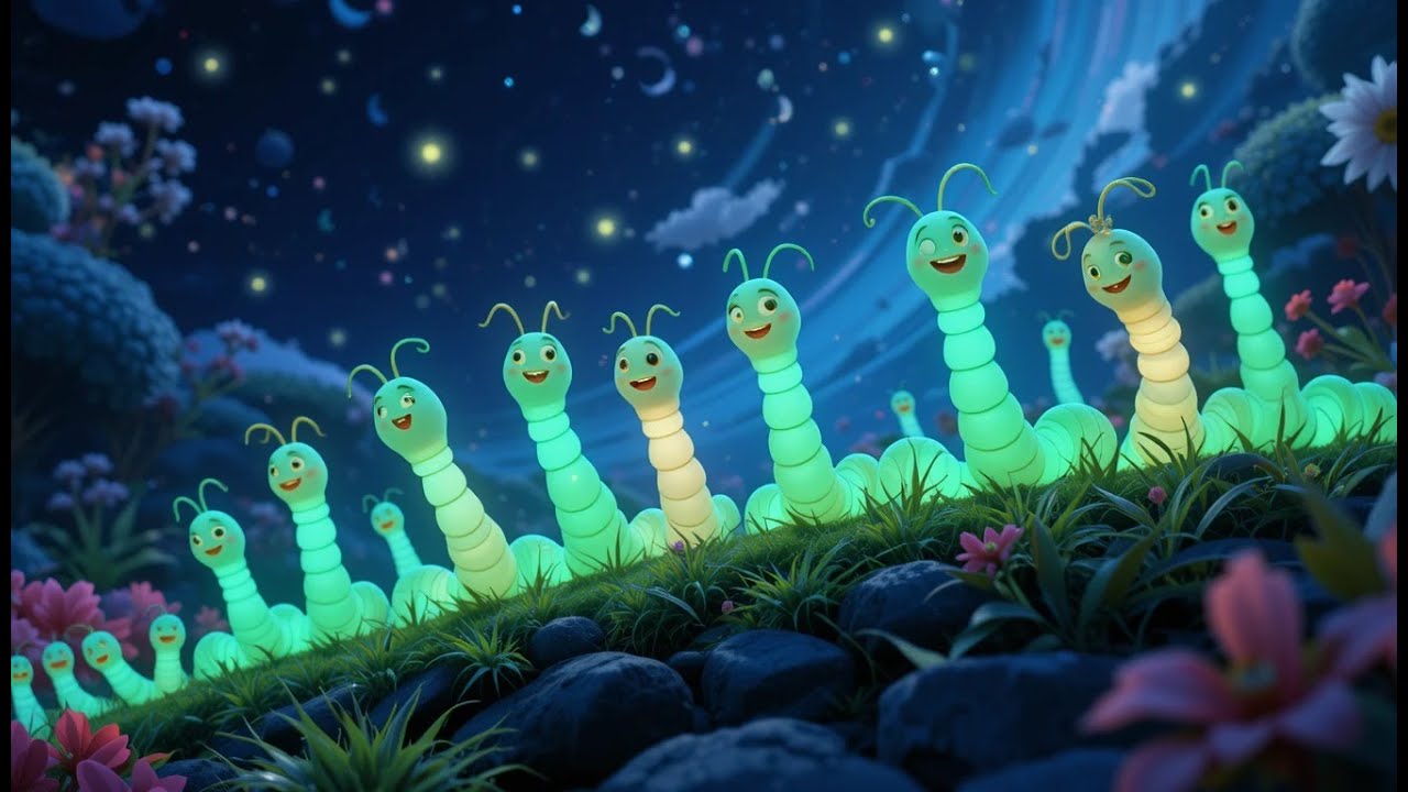 Tiny Glow Worms Light the Skies! | Popular Nursery Rhyme | Educational ...